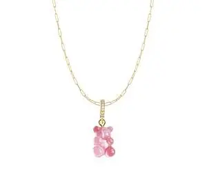 ADRIANA PAPPAS DESIGNS Dainty Chain Gummy Necklace - Pink