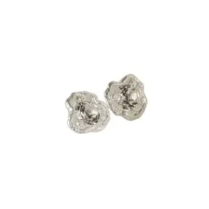 CLAIRE HILL DESIGNS White Topaz Lichen Stud Earrings - Silver