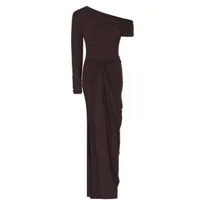 CELESTINE & MAE Anemone Midaxi Dress In Chocolate Fondant - Brown