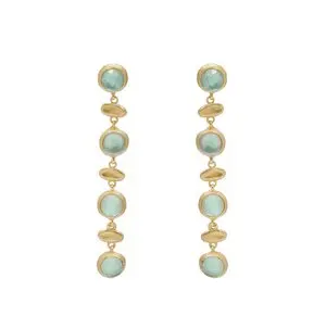 MARCIA MORAN Gold / Blue Fila Earrings - Gold/blue