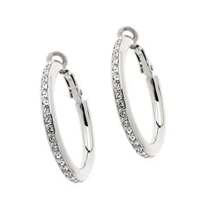 EMMA HOLLAND JEWELLERY Platinum & Crystal Hoop Clip On Earrings - Silver