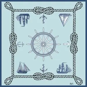 RALUFINEART Silk Scarf Nautical Chic Color - Blue