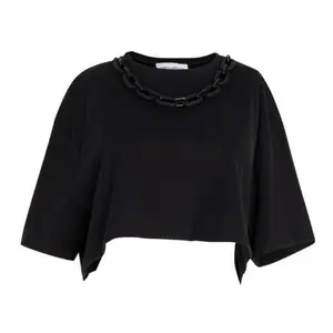 CIRCULAR PATH Necklace Crop T-shirt