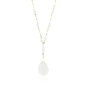 MOUNIR LONDON Moonstone Drop Necklace - White