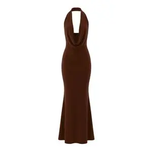 ALOMA STUDIO Frisson Maxi Dress Chocolate - Brown