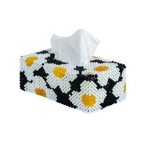 TILLIE BEADS Daisy Bead Tissue Box - Black