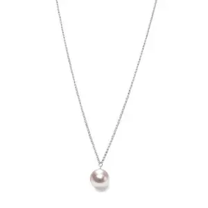 ORA PEARLS Silver / White Xxl White Pearl Pendant Necklace Silver - Silver/white