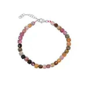 SPERO LONDON Fine Large Multicolor Tourmaline Sterling Silver Bracelet - Gray