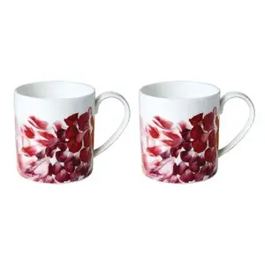Twig New York Petals Set Of Two Mugs - White