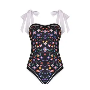JESSIE ZHAO NEW YORK Jungle Puzzle Reversible One-piece Swimsuit - Black