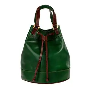 TIME RESISTANCE Leather Bucket Bag Light In August