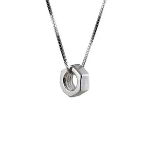 EDGE ONLY Hex Nut Pendant Long Sterling