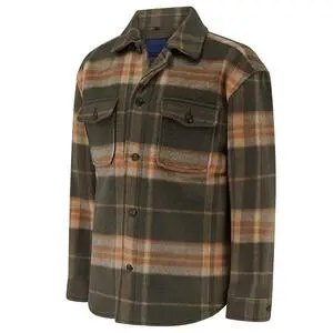 GUARDS LONDON Welsh Check Wool Overshirt - Green