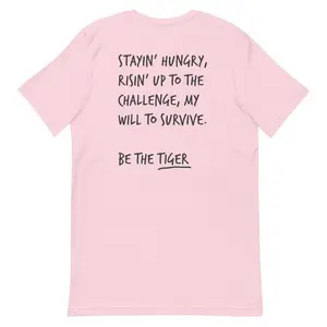 ANCHOR & CREW Cotton Think Ocean Tiger Aspirations Cotton Embroidered T-shirt - Pink