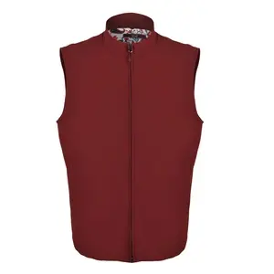 DAVID WEJ Ashford Relaxed Gilet Burgundy