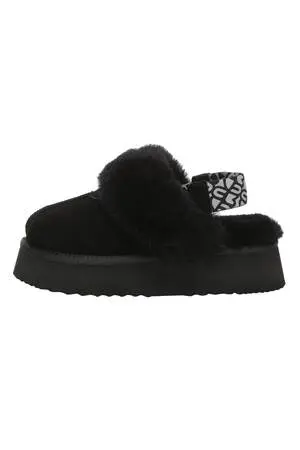EVERAU AUSTRALIA Wagtail Removable Strap Platform Slippers - Black