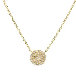 KAMARIA Pave Disk Necklace - Gold