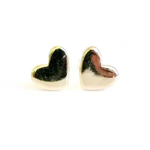 LIME TREE DESIGN Mini Heart Stud Earrings Gold Vermeil - Yellow