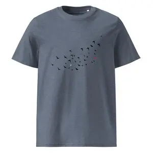 ANCHOR & CREW Organic Cotton T-shirt With Bird Motif - Blue