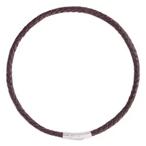N'DAMUS LONDON Holborn Leather Braided Necklace - Brown
