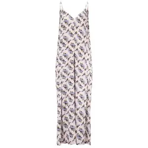 TRAFFIC PEOPLE White / Blue Hummingbird White And Blue Bird Print Ithaca Sleeveless Jumpsuit - White/blue