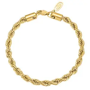 KENNETT WATCHES & ACCESSORIES Kennett Twisted Chain Bracelet Five Mm - Gold