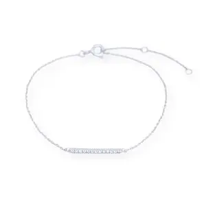 INARI JEWELLERY Silver / White Solstice Bar Bracelet Sterling Silver White Topaz - Silver/white