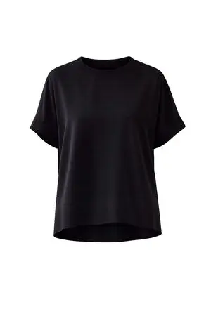 EXQUISE Wide Satin Front & Knit Back Alberic Blouse