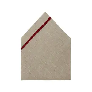 KM HOME COLLECTION Striped Linen Napkins Set Of 2 - Red