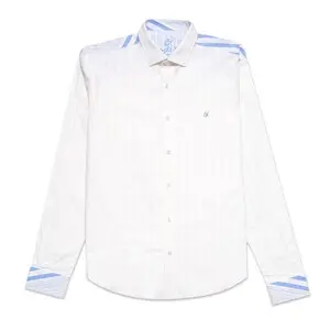 EIGHT X Blue / White Skyline Stripes Button Up Shirt - Blue/white