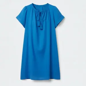 LA MANDARINE Beach Dress, Double Gauze Cotton Beach Kaftan With Pockets - Blue