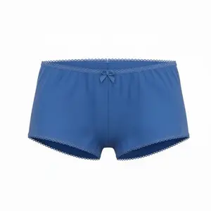 THE COOLGIRL NYC Jane Boyshort In Cotton - Blue