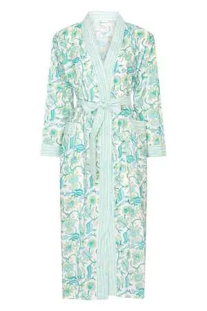 NOLOGO-CHIC Hand Block Printed Kimono Robe Apple - Green