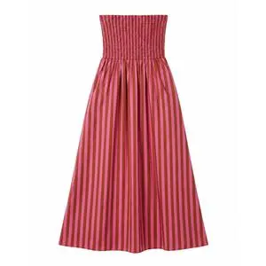 Mind Traveler Striped Strapless Maxi Dress - Purple