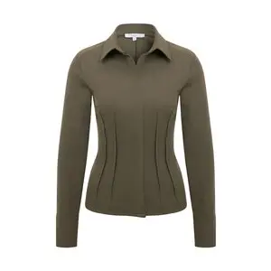 MAAN ISTANBUL Concealed Button Up Shirt Khaki Pera - Green