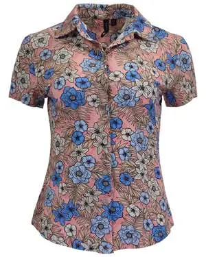LORDS OF HARLECH Shelley Tropical Print Short Sleeve Shirt - Pink