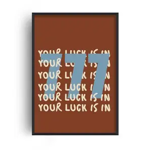 FANCLUB Blue / Brown Your Luck Is In Retro Game Art Print - Blue/brown