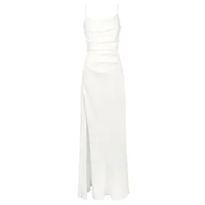 ALINA CERNATESCU Nereide Maxi Dress Drapery On The Bust And Skirt - White