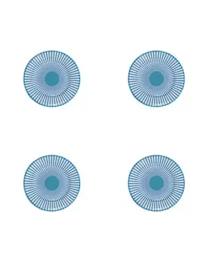 PINK HOUSE Fine Bone China Set Of Four Side Plates Palms - Blue