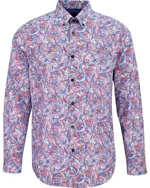 LORDS OF HARLECH Mitchell Paisley Layers Shirt Neapolitan - Pink
