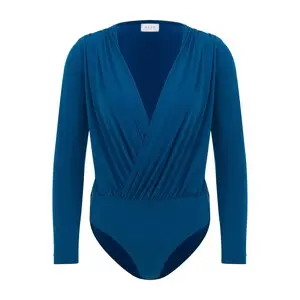 MAAN ISTANBUL Deep V-neck Bodysuit Indigo Out Of Time - Blue