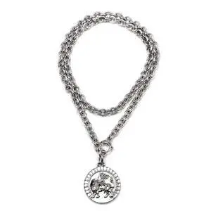JAGGED HALO JEWELRY Lion Tamer Pendant Necklace - Silver