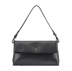 PAUL COSTELLOE Theodora Leather Shoulder Bag Jet - Black