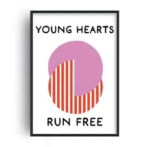 FANCLUB Pink / Red Young Hearts Run Free Retro Music Giclée Art Print Pink/red