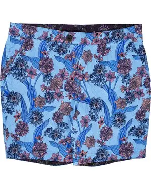 LORDS OF HARLECH John Floral Flat Front Shorts - Blue