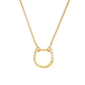 CLAIRE HILL DESIGNS Sparkly Horseshoe Necklace - Gold