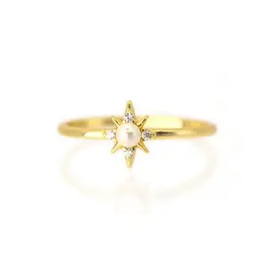 VICSTONENYC FINE JEWELRY Northern Star Pearl Vermeil Ring - Gold