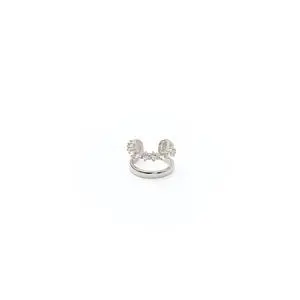 SHABELLA NYC Double Bling Ear Cuff - Silver