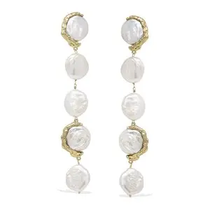 VINTOUCH ITALY Ad Astra Gold-plated Pearl Statet Earrings - White