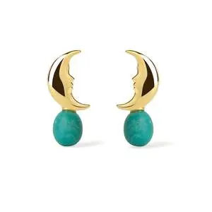 FREQNC ATELIER Moon Earrings Turquoise Throat Chakra - Green
